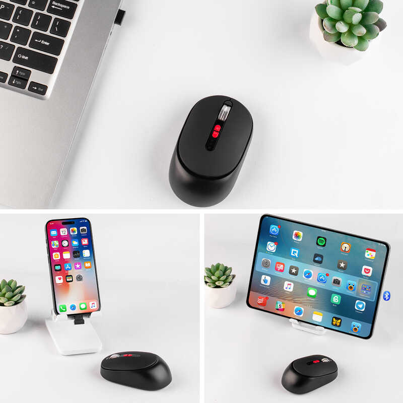 3 Mode Wireless Mouse Bluetooth Rechargeable Silent Mice with Power ...