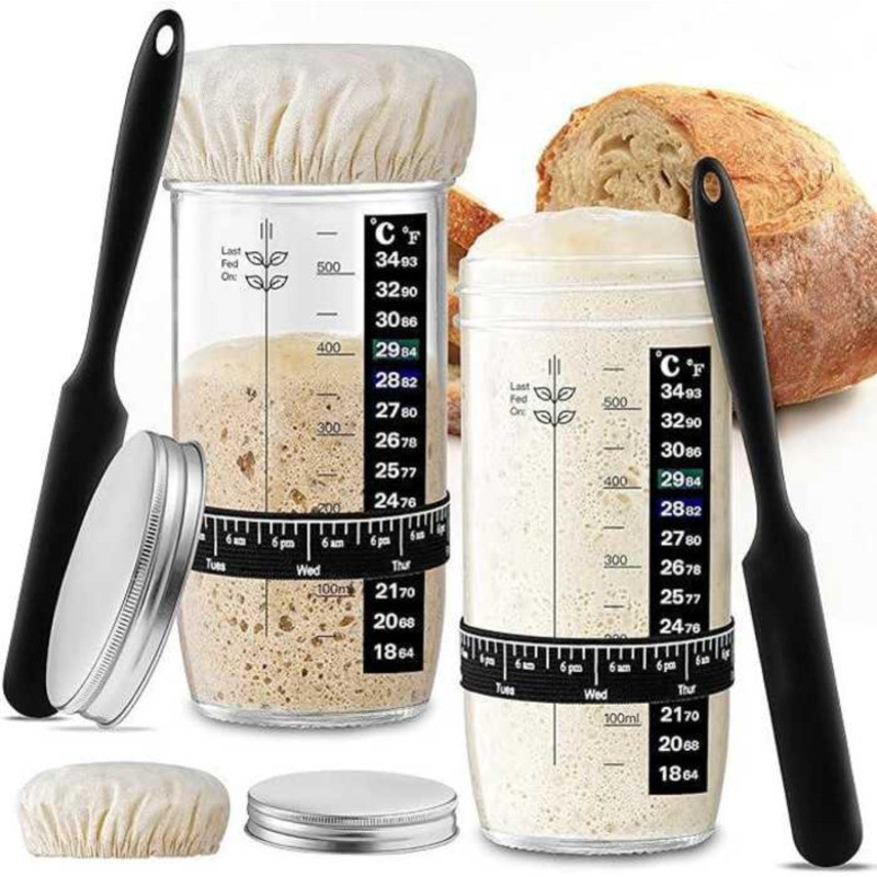Bread Fermentation Glass Jar Sealed Jar Culture Dish Storage Jar Dough ...