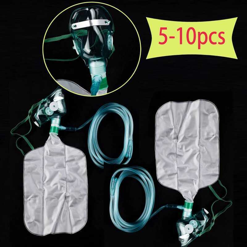Y 5-10Pcs With Reservoir Bag Adult Non-Rebreather Oxygen Mask High ...