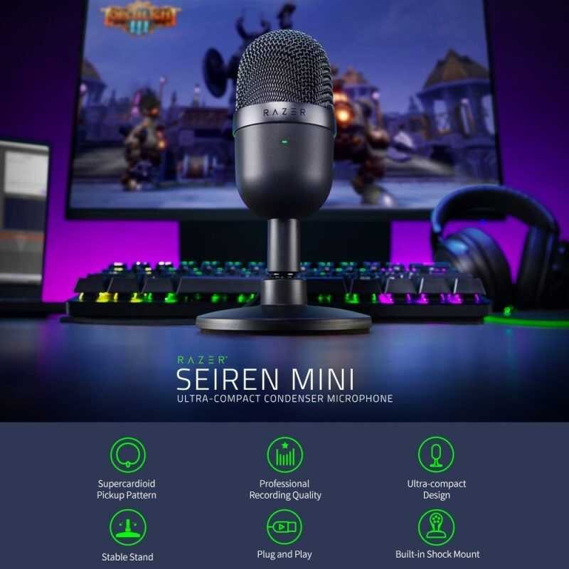 Razer Condenser Microphone Seiren Mini Complete Set For Live Streaming ...