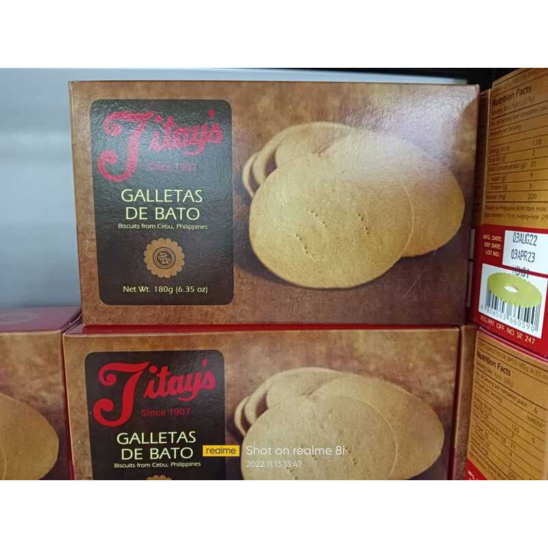 Cebu's Best TITAYS GALLETAS DE BATO Biscuits In 180 Grams Per Box /Best ...