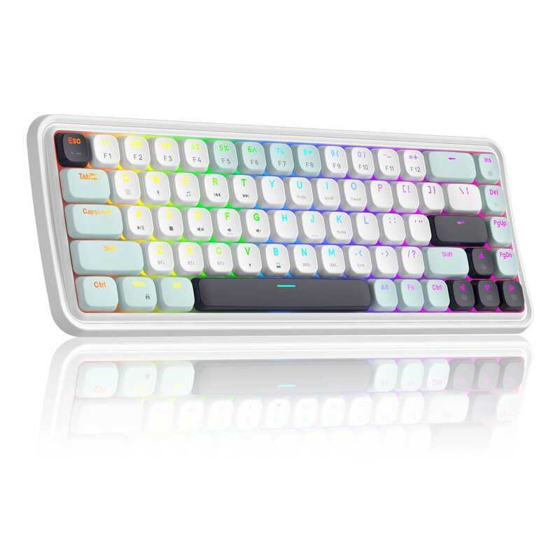 60% Magegee Slim Wireless Creamy Nical Keyboard,Moon68 RGB Backlit ...