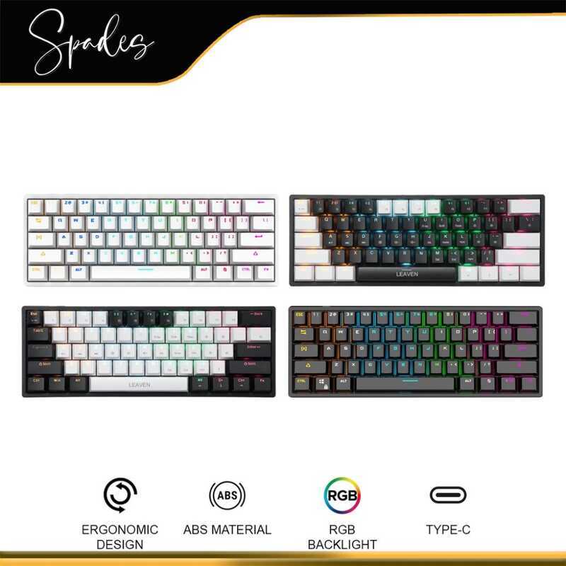Leaven K620 Mechanical Keyboard 61 Keys Hot-Swappable RGB Backlit ...