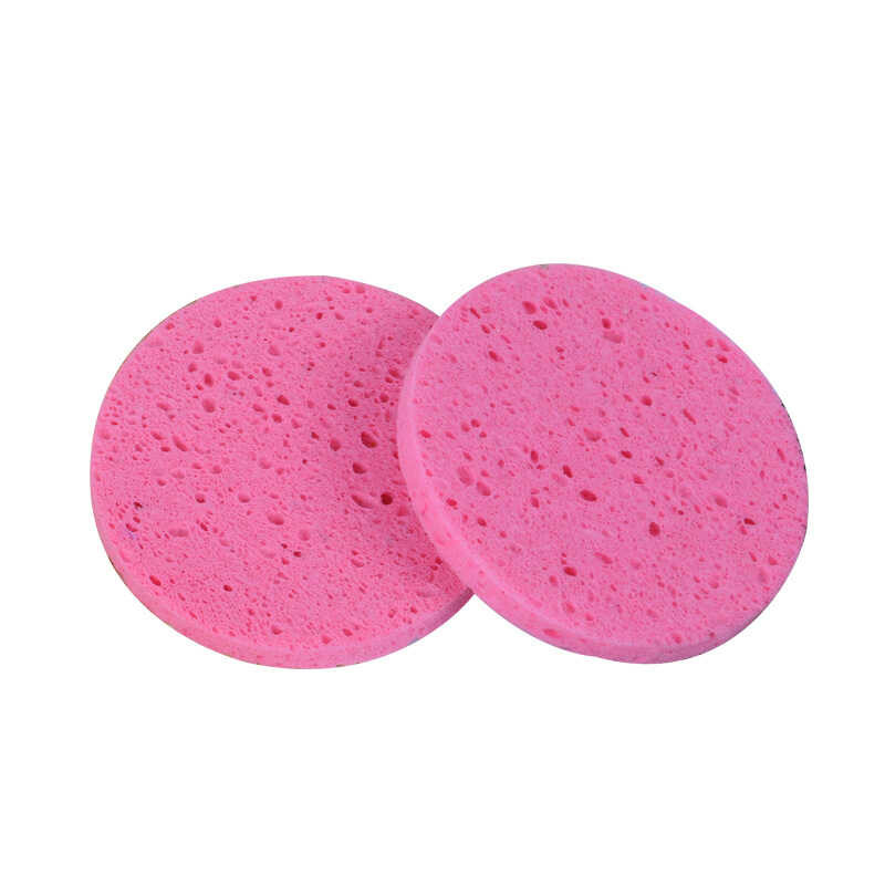 50-Pack Round Makeup Cotton Puffs Facial Puffs Wood Pulp Sponge Makeup ...