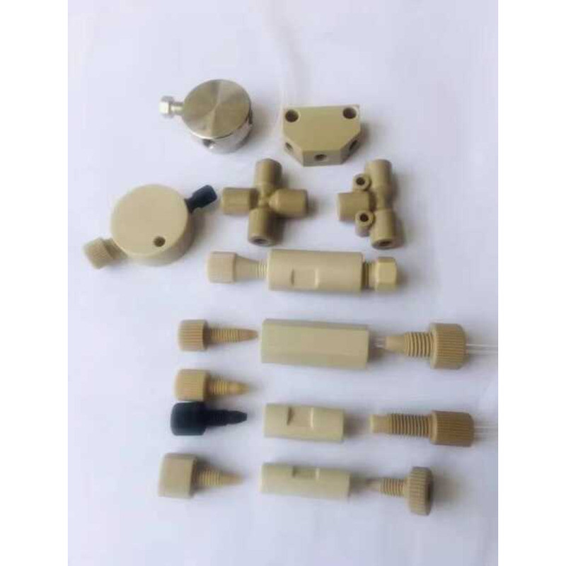Peek Hand-Tight 1/16 1/8 Liquid Phase Pipeline Connector PEEK Two-Way ...