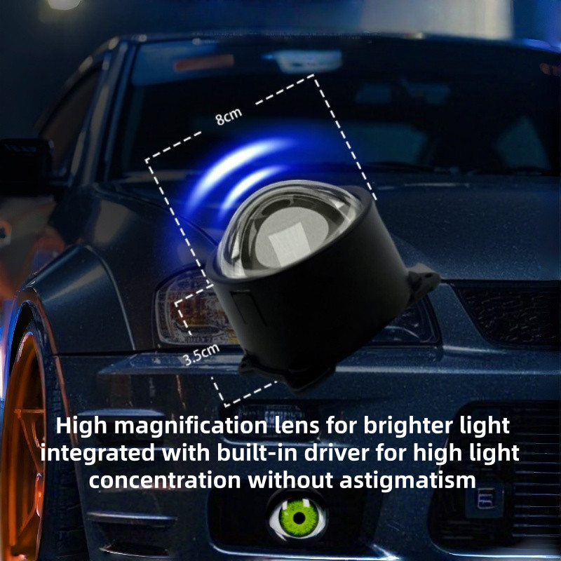 Dynamic 3D Devil Eyes Lens Light LED 12V-36V Remote Control 33 Mode ...