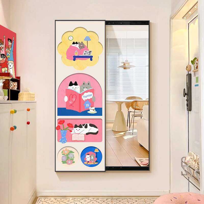 Dopamine Hidden Full-Length Decorative with Clock Living Room Entrance ...