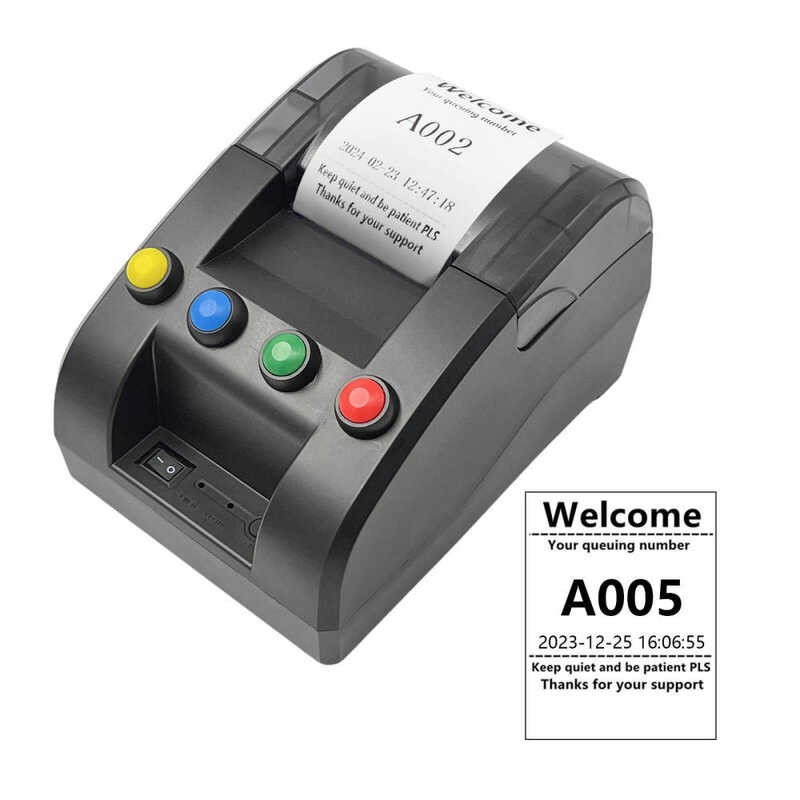 Queue Number Printer For Ticket Prints 4 Department Counter Numbers ...