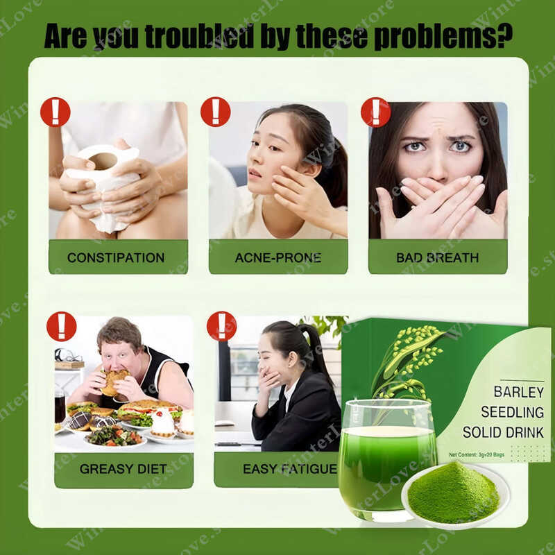 B 15Pcs/Box Barley Grass Powder Natural Organic Healthy Weight Loss ...