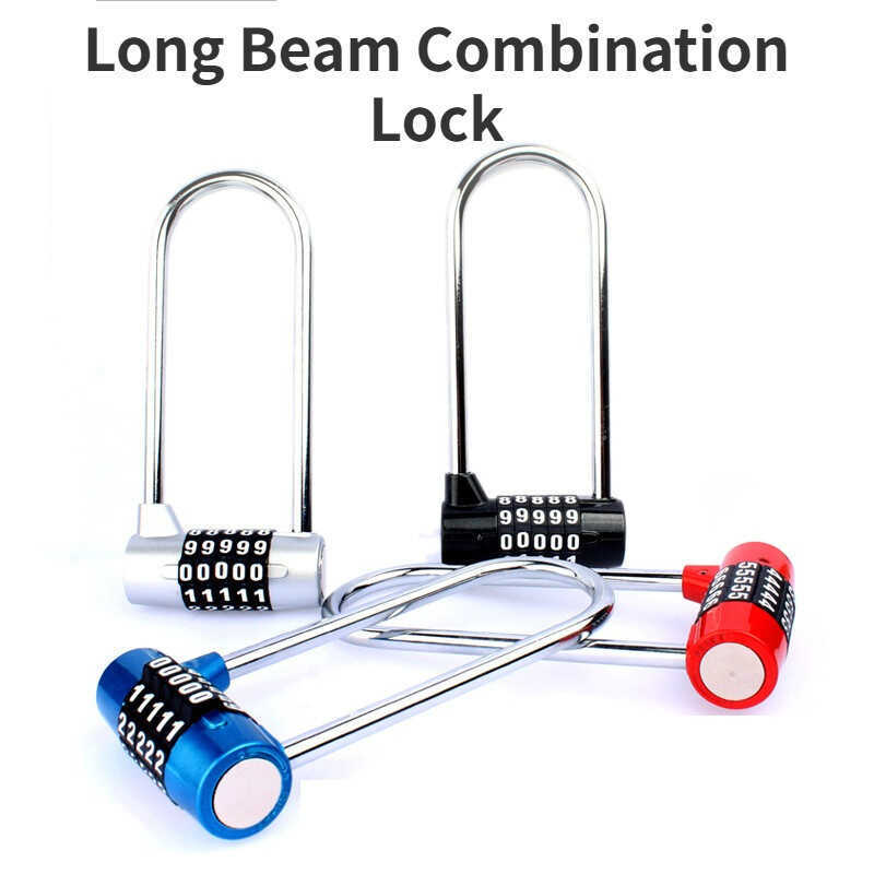 U-Shape Long Beam 5 Digit Combination Cabinet Door Handle Lock Extended ...