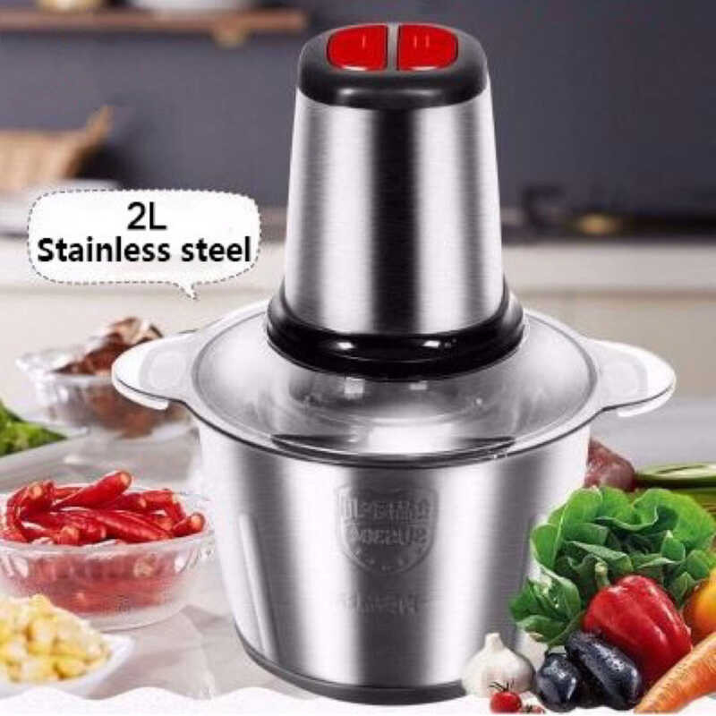 100% Original AMZ 2L Electric Meat Grinder Mincer Chopper Stainless ...