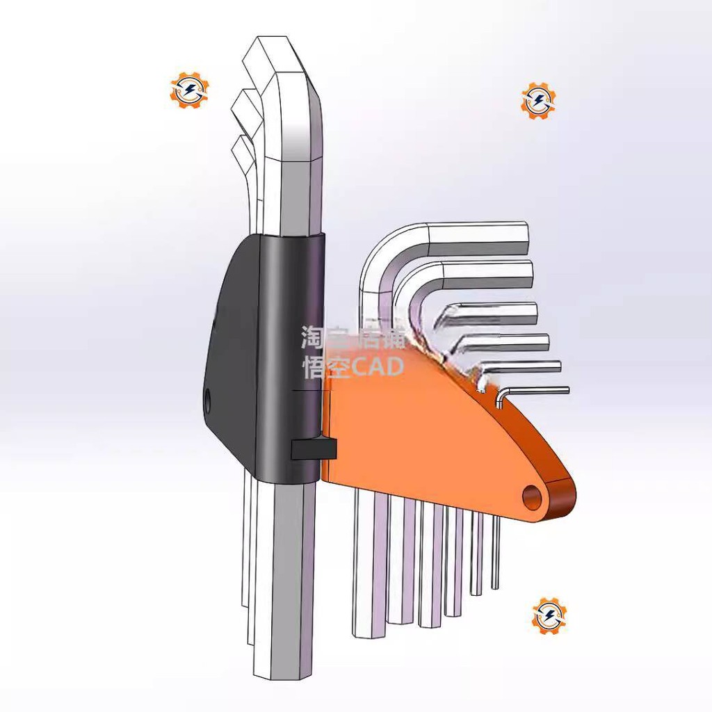 ☑♥ Hex Key Wrench Model 654446 3D Drawing Model SW Design Scheme ...