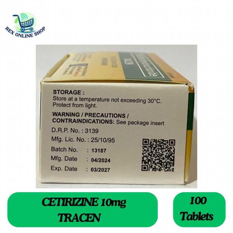 B TRACEN CETIRIZINE 10Mg 100 Tablets Expiry Date: M 2027 | Shopee ...