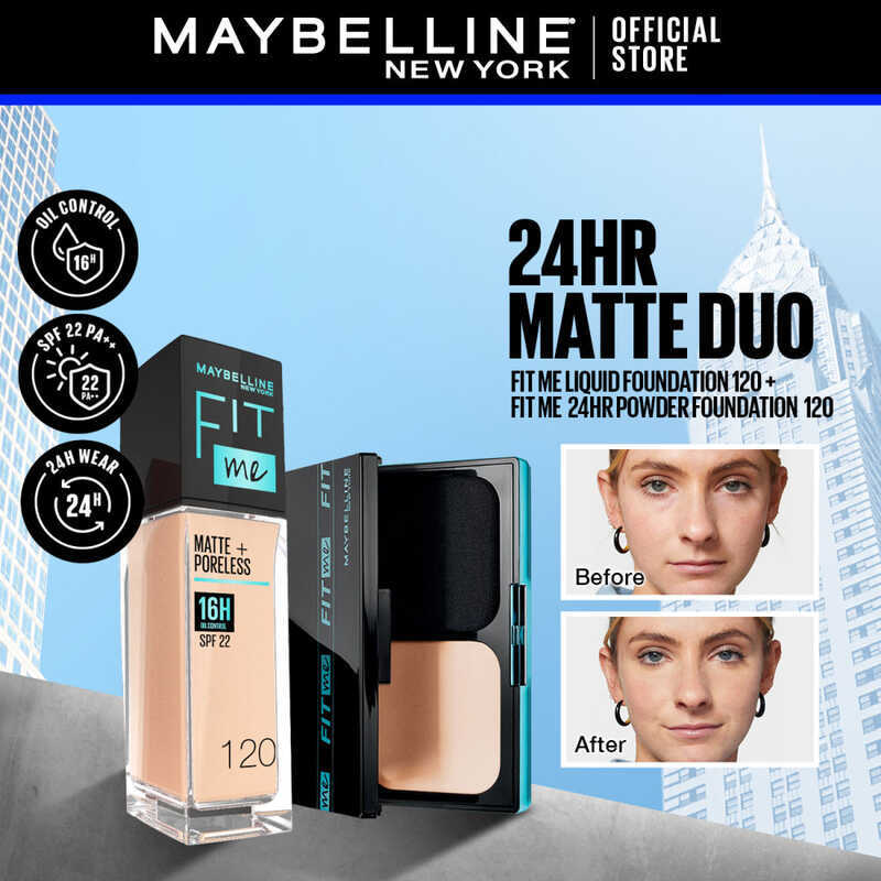 Maybelline Fit Me 24Hr Matte Duo Make Up Set: Oil Control Liquid ...
