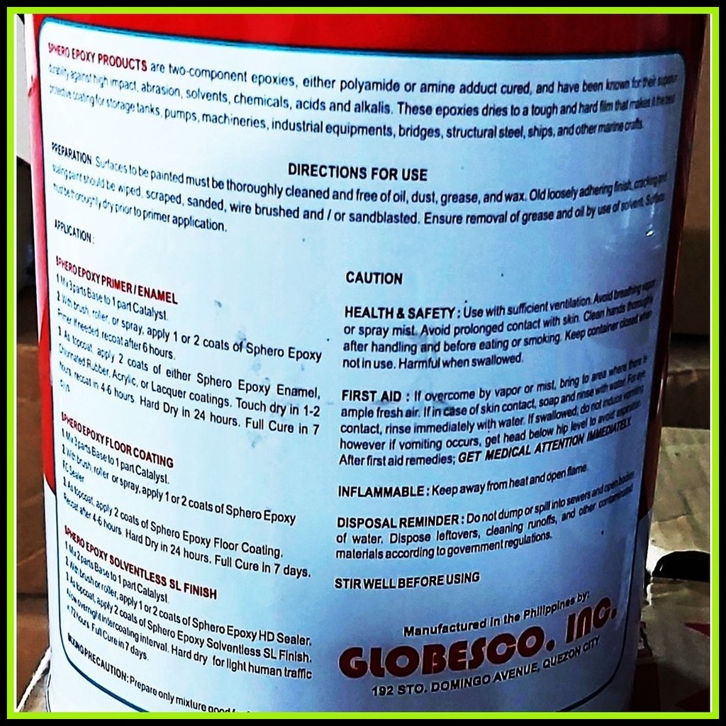 Sphero Epoxy Primer Gray or Black Gallon 4 Liters with Catalyst ...