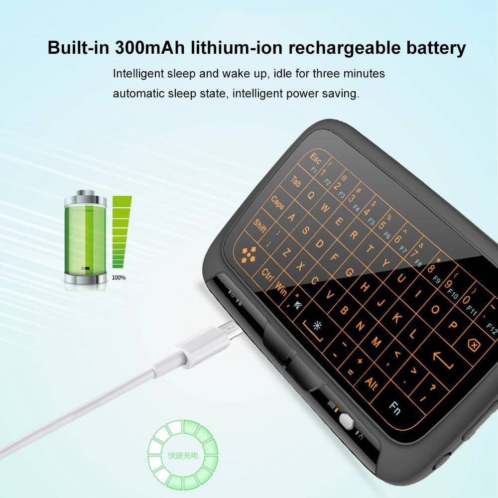 Touch Full Screen Mini 2.4G Wireless Rechargeable Touchpad Keyboard ...