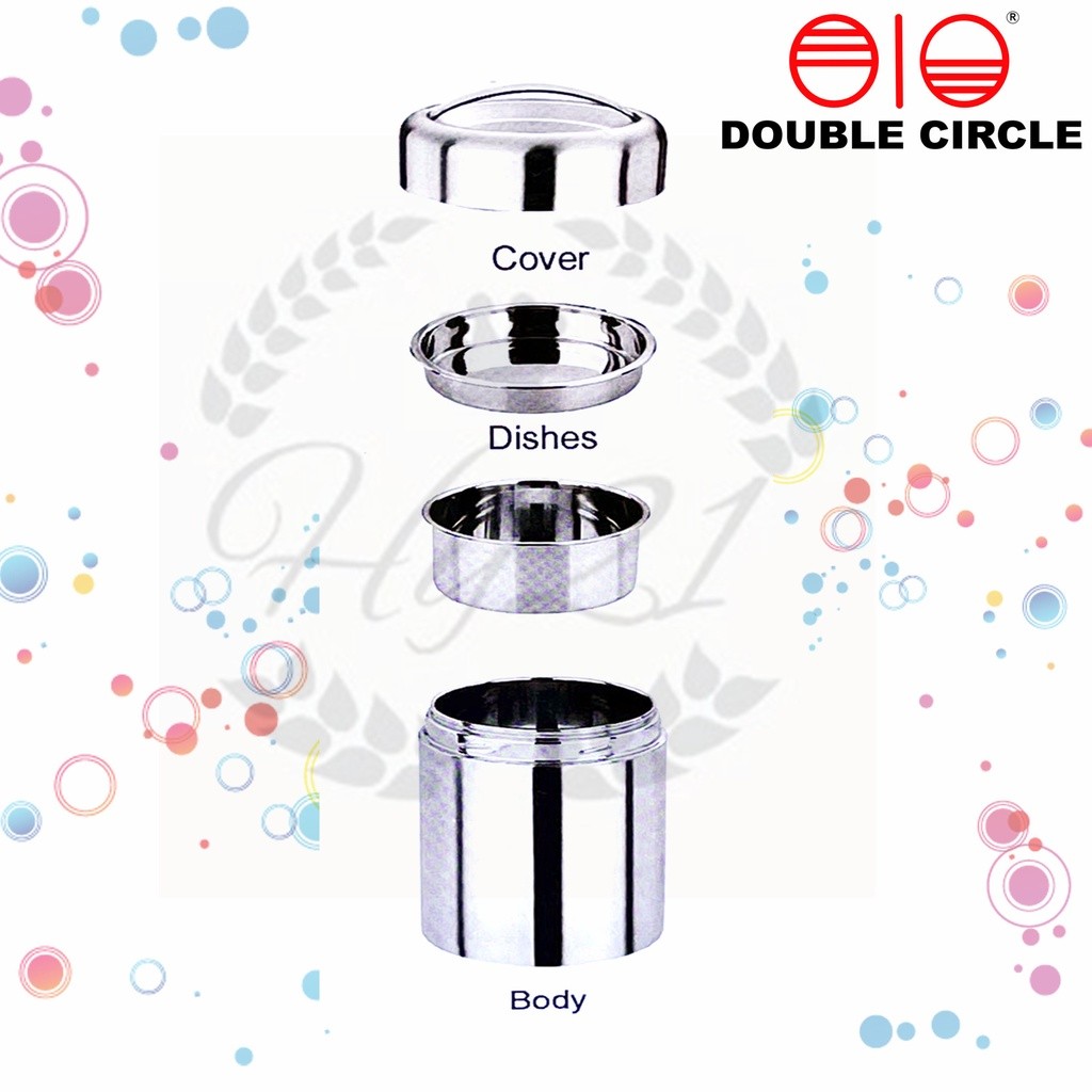 DOUBLE CIRCLE Stainless Thermal Lunch Box 1.1 Liter | Shopee Philippines