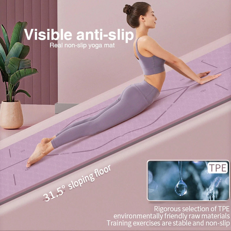 SpFitness Durable Yoga Matt For Workout Thickened 8MM TPE Yoga Mat ...
