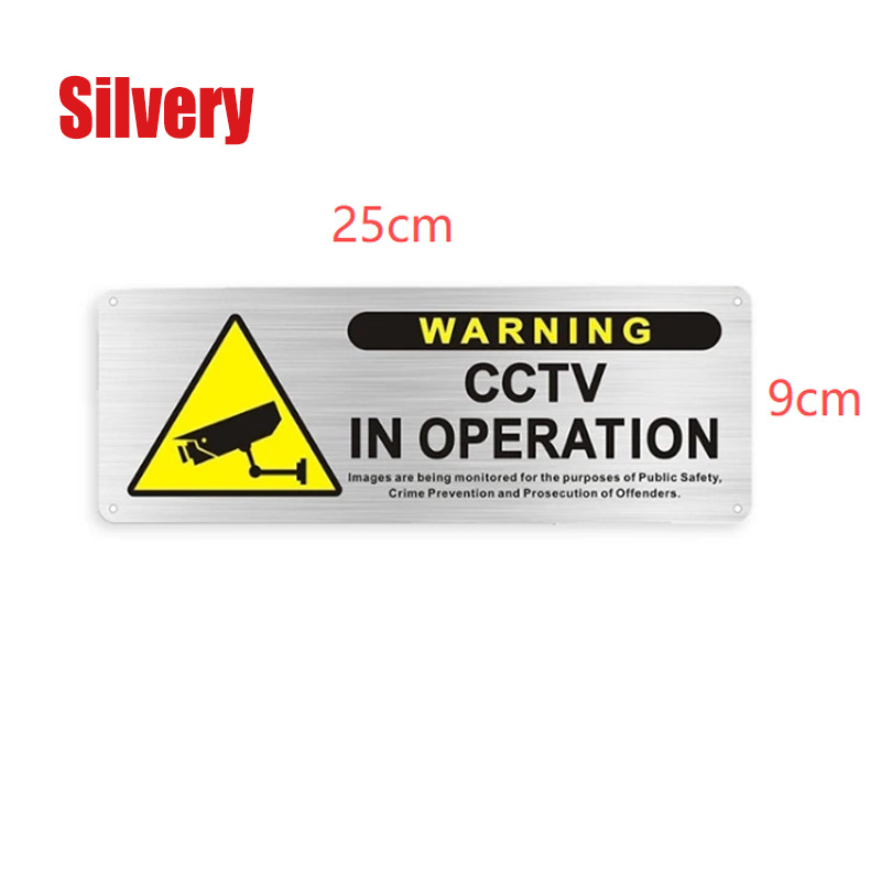Aluminum Alloy CCTV Signage Warning Board 24 Hours Video Surveillance ...