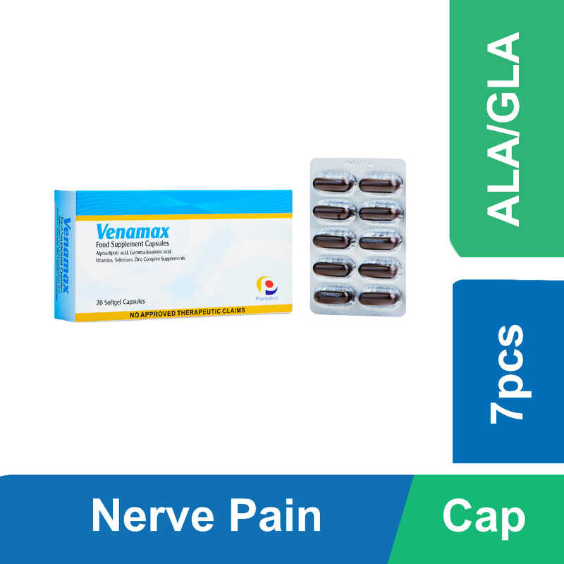 Venamax Supplement For Nerve Pain L GLA ALA Vitamin B Complex Selenium ...