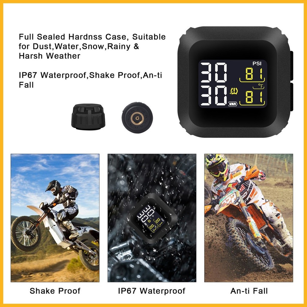 Hot-Sale TPMS Motorcycle Tire Pressure Monitoring System LCD Display ...