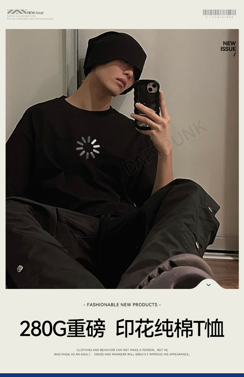 Summer Street Wear Fun Simple Icon Printed Short-Sleeved t-Shirt Male ...