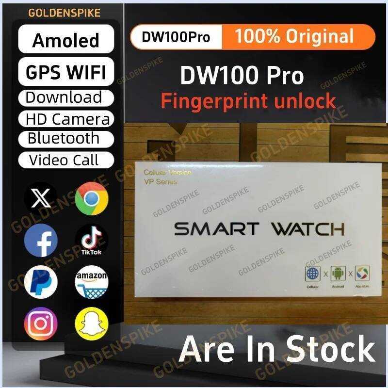 DW100 Pro Smartwatch 2.29inch Fingerprint unlock touch S10 Ultra Smart ...