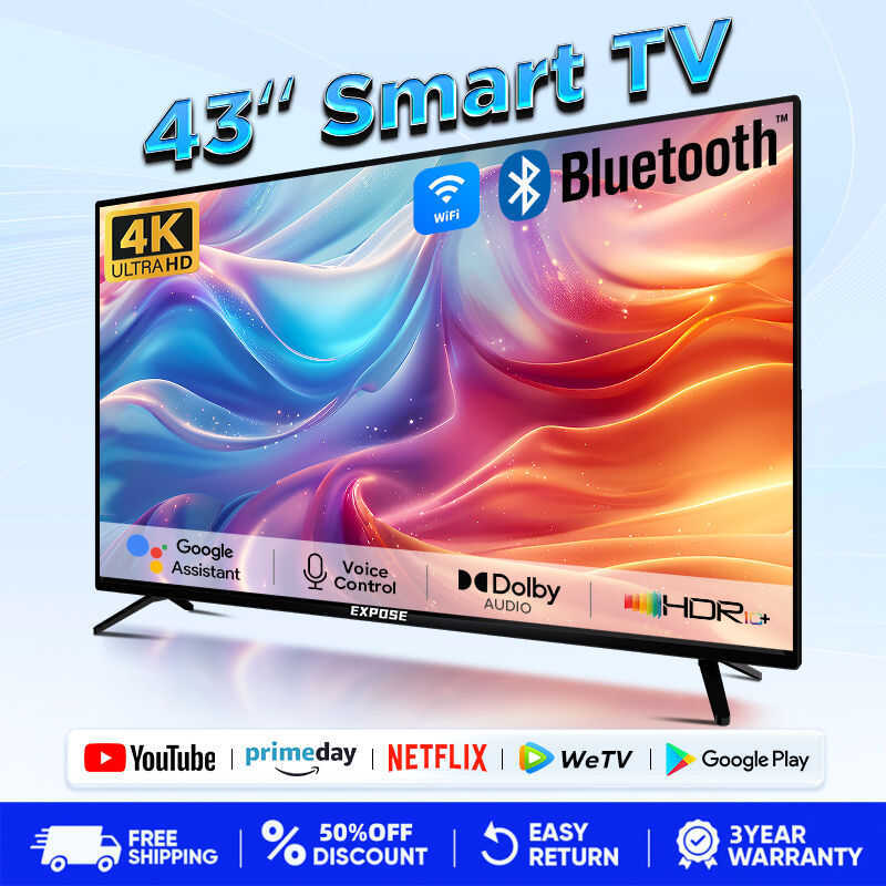 EXPOSE 43 Inch 4K Flat Screen 50 Inches On Smart Google Android TV D98 | Shopee Philippines