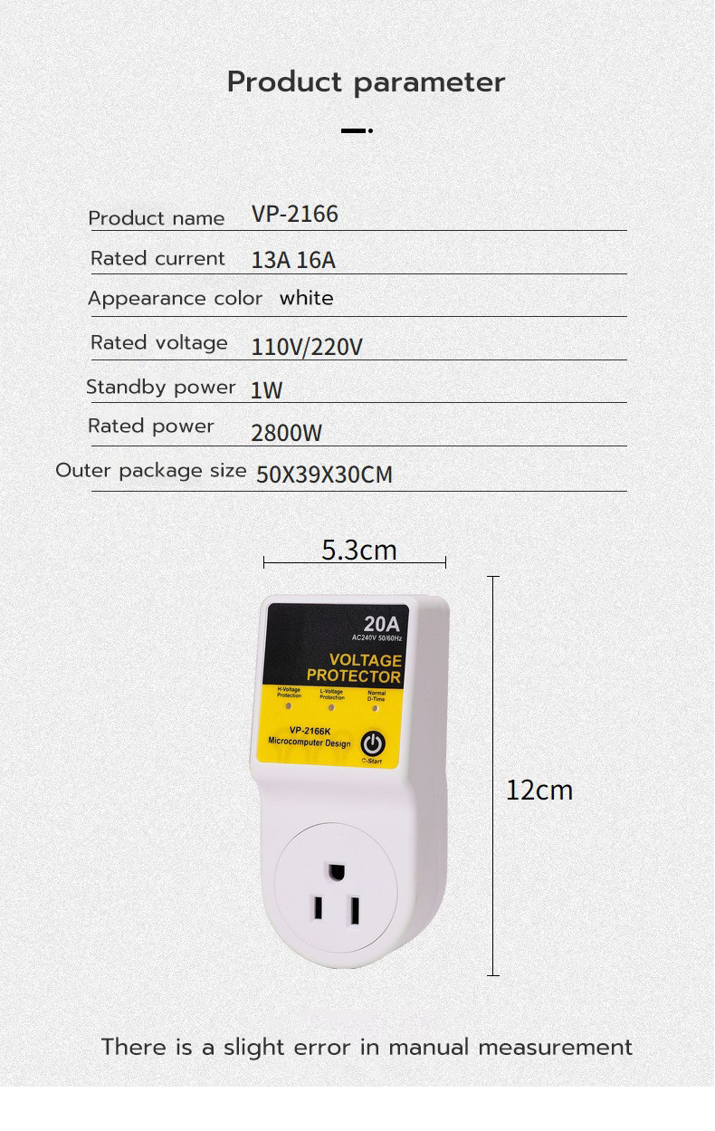 Voltage Surge Protector Power Surge Protector Power On Delay 20A 3500W ...