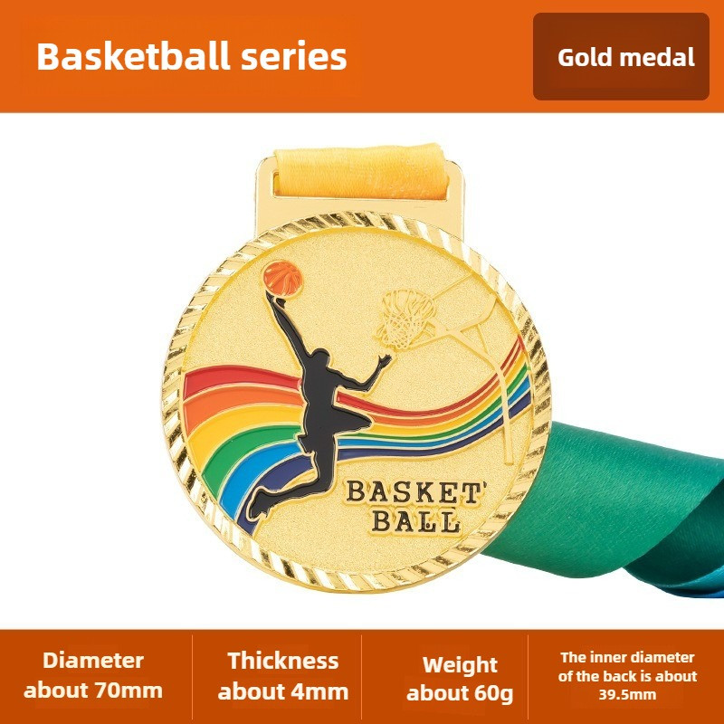 Free Ribbon, in Stock 2.75-inch Gold, Silver, and Bronze Basketball ...