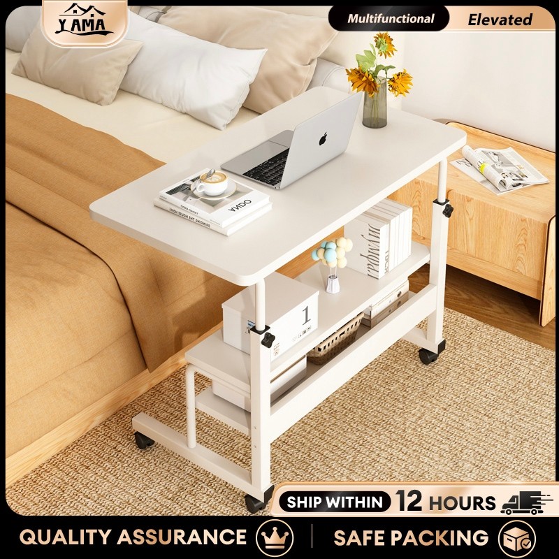 Elevatable Computer Table Bedside Laptop Desk With Wheels Study Desk ...