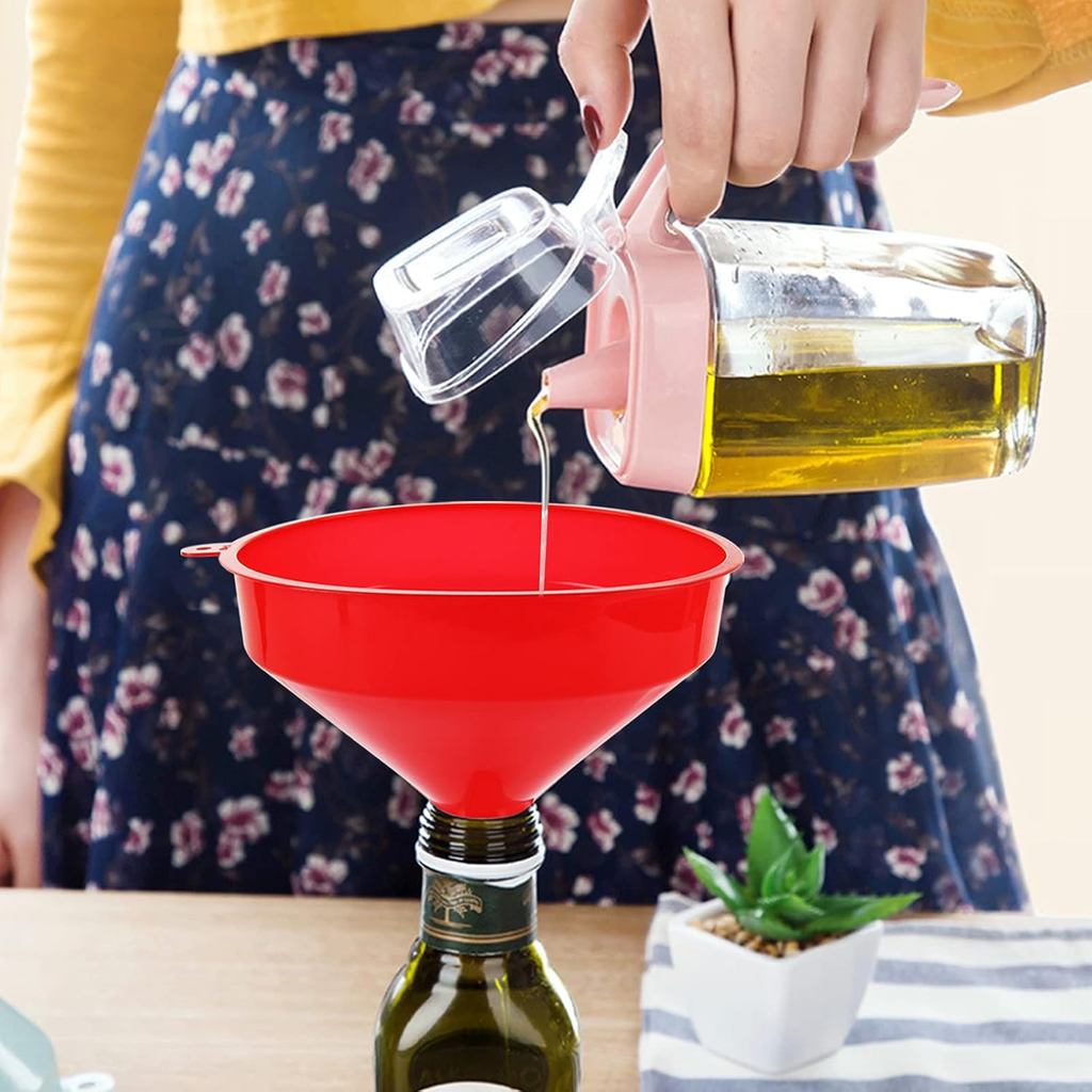 10Pcs Plastic Funnel Set, 6.3 Inch Wide Mouth Oil Funnels All Purpose ...