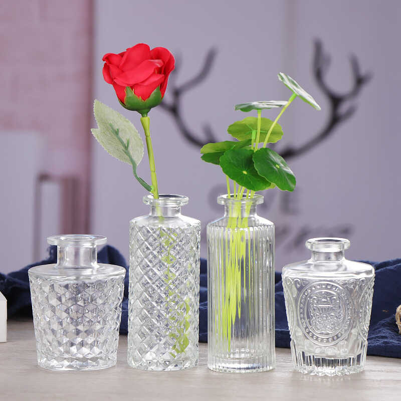Nordic INS Glass Vase Simple Hydroponic Fresh Flower Arrangement Vase ...