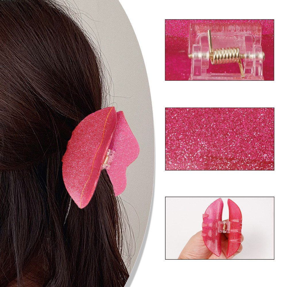 Red Series Lip Heart Clips Sweet Cool Daily Versatile Back-Head Hair ...