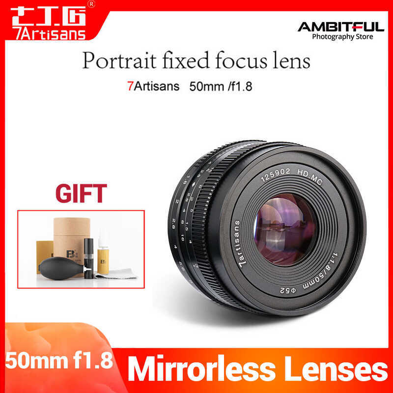 7Artisans 7 Artisans 50Mm F1.8 Large Aperture Portrait MF Prime Lenses ...