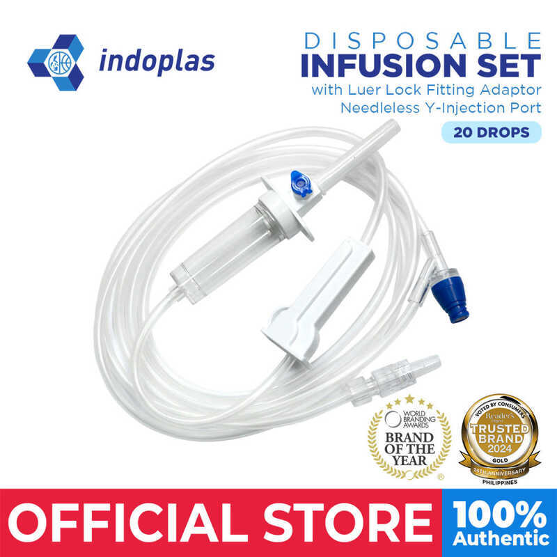 Indoplas Infusion Set - Macroset Needleless (20 Drops) 1 Piece 3 ...