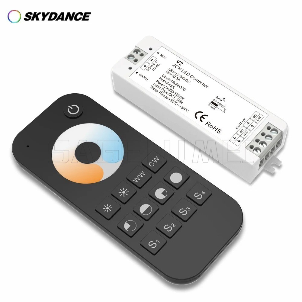 V2 Dual Color LED Controller set RT2 Wireless 1 Zone RF 2.4G Color ...