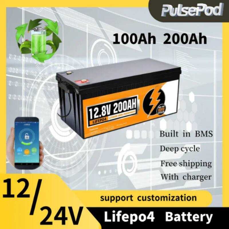 PP 3 A 12V 24V Lifepo4 Battery 100Ah 200Ah Bluetooth Solar Lithium Pack ...