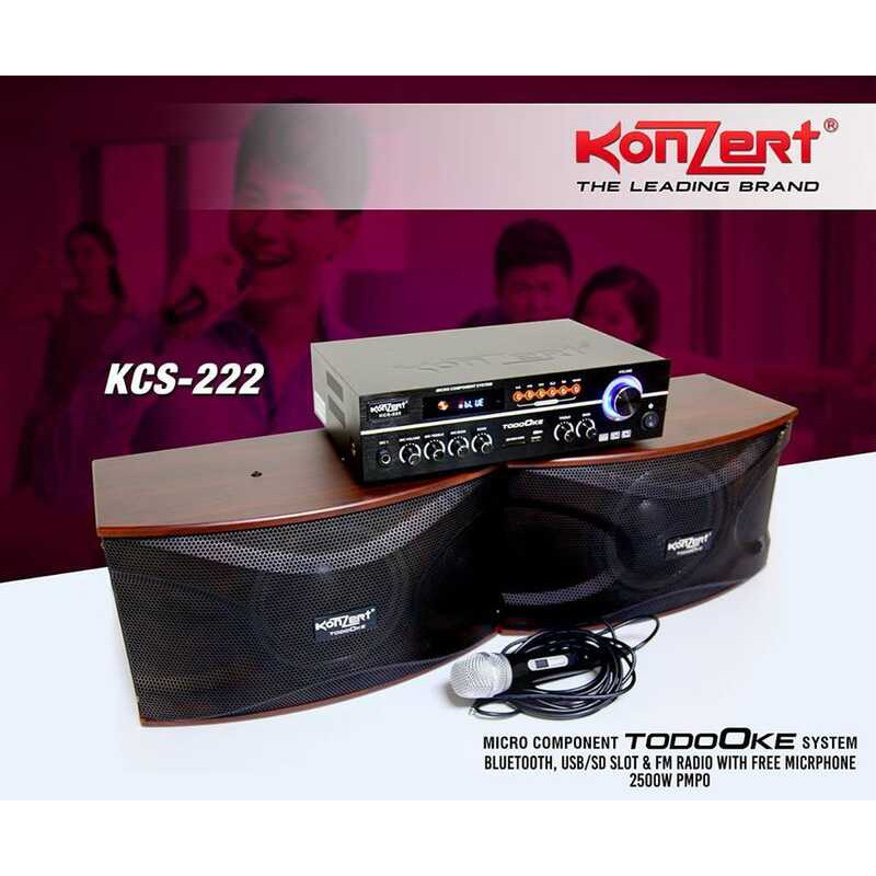 Konzert Kcs-222 Micro Component System With 2 Pieces 8 Inch Speakers ...