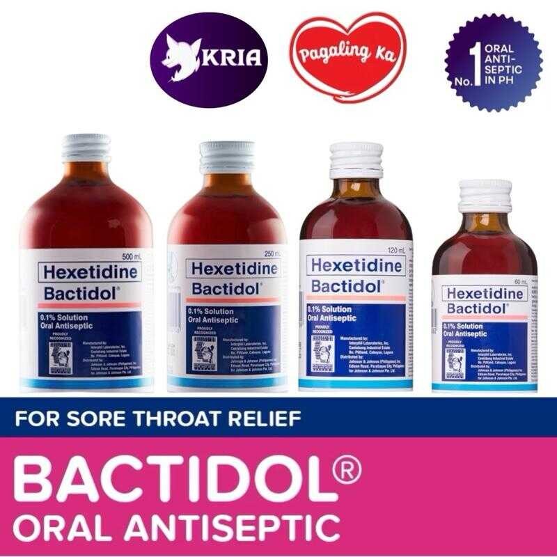 Hexetidine BACTIDOL Oral Antiseptic Sore Throat Relief Mouthwash 500Ml ...
