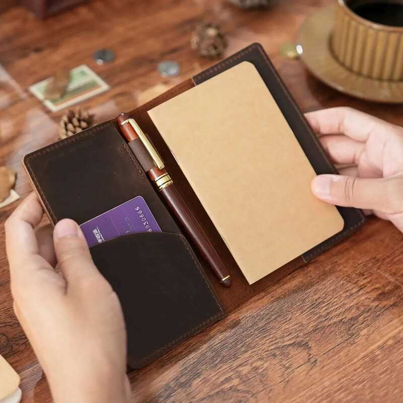 Leather Notebooks Cover Field Notes, Journal Notepads With Pen Holder ...