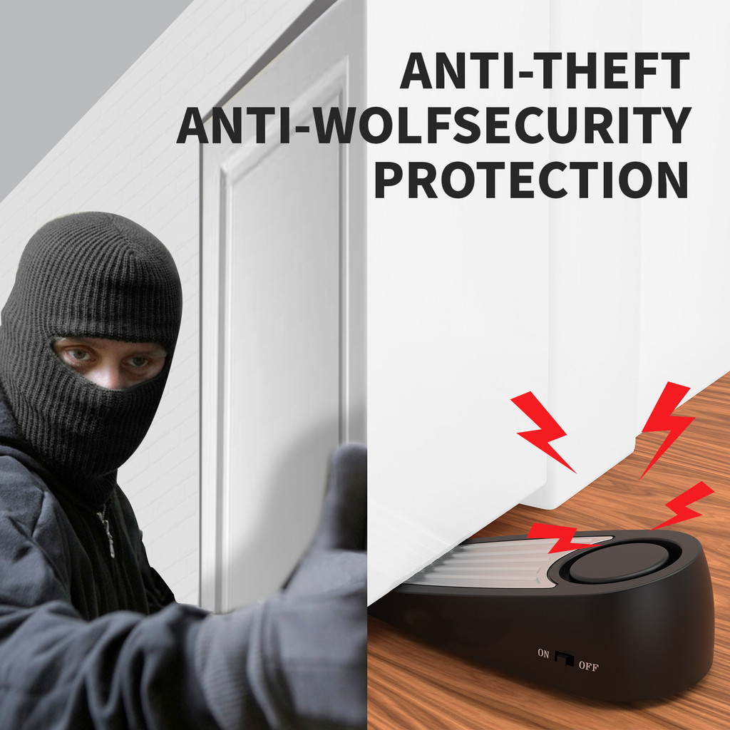 125dB Vibration Door Alarm for Home and Travel, Anti-Theft Self-Defense ...