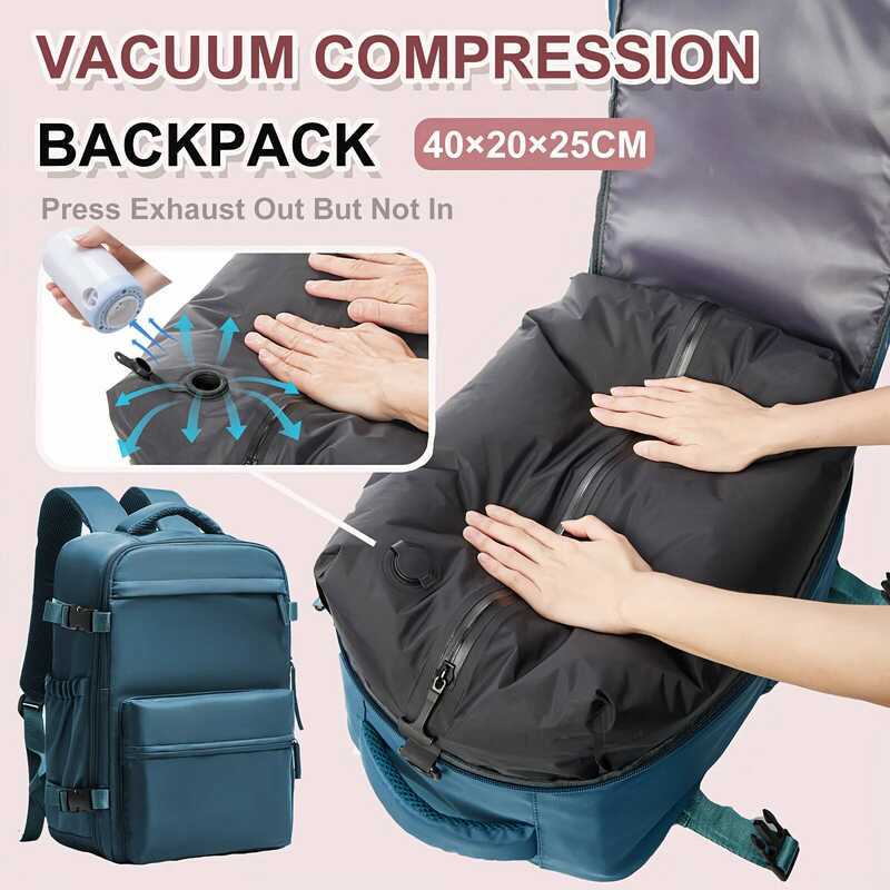 0x25 Ryanair Cabin Men Air Vacuum Compression Backpack Hand Lage Laptop ...