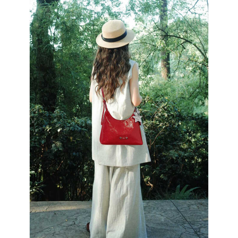 Fashionable Red Underarm Women's Handbag 2025 New Autumn Winter Ury ...