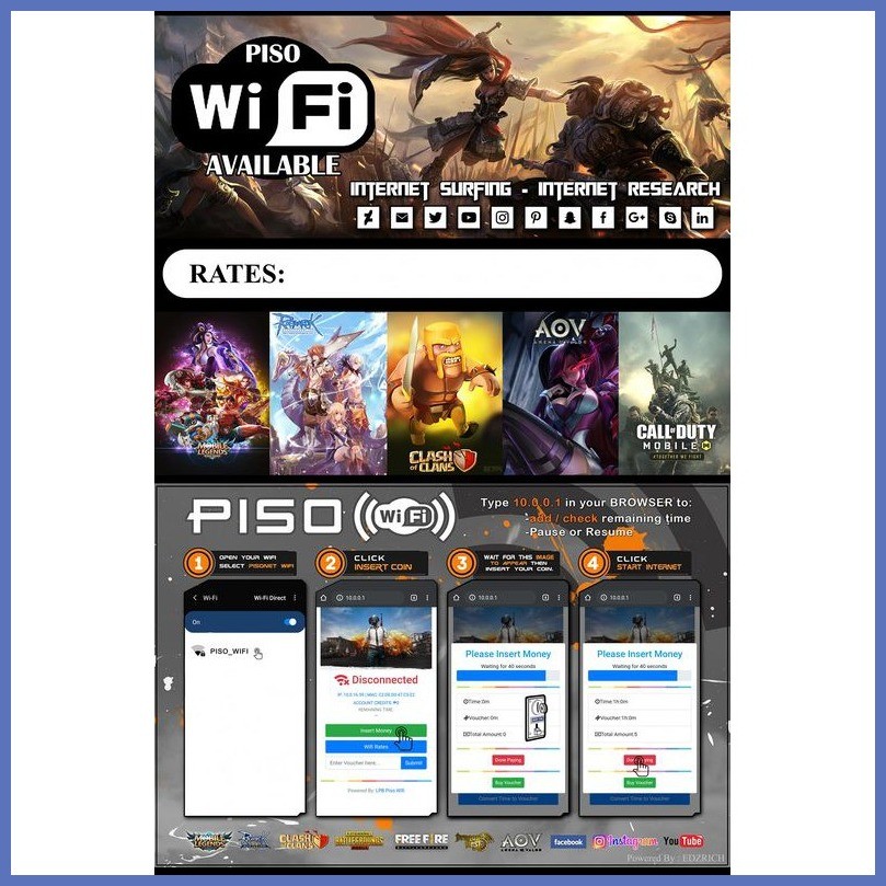 ∈ Piso Wifi Tarpaulin for Ado and LPB Software | Shopee Philippines