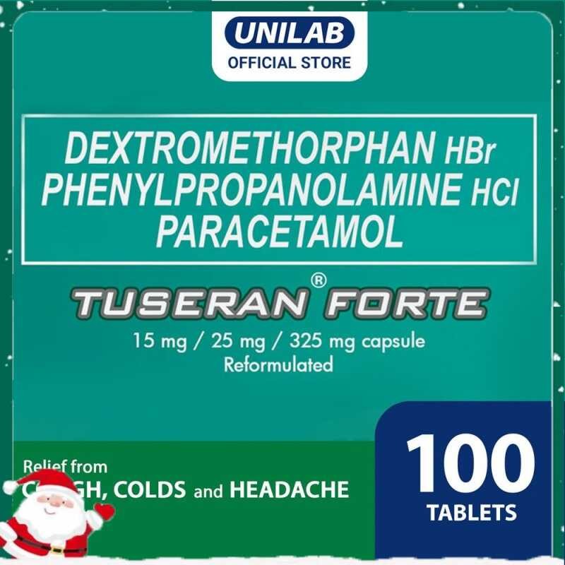 Unilab Tuseran Forte 100 Tablets - Medicine For Relief Of Cough, Colds ...