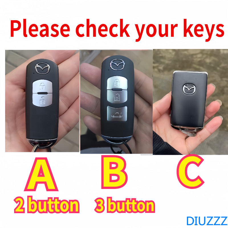 For Mazda TPU+leather Car Key Cover For Mazda 2 3 4 6 Axela Atenza CX-5 ...
