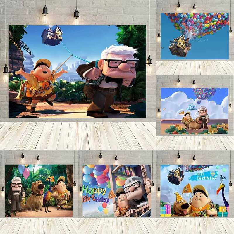 Pixar 3 2 Movie UP Backdrop Kids Birthday Party Banner Cake Table Decor ...