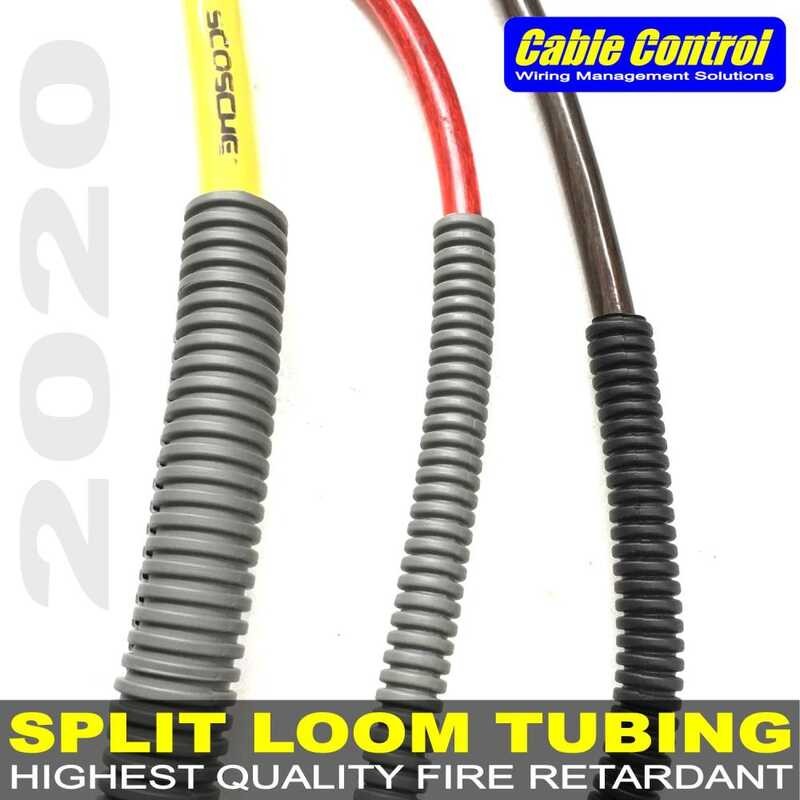 Cable Control SPLIT LOOM TUBING BLACK AWG 4 , 12Mm 5M Fire Retardant ...