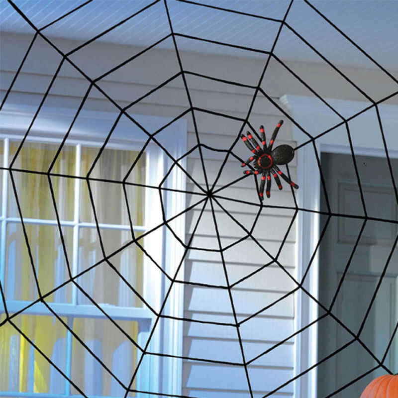Black 150/250cm White Spider Web Giant Stretchy Cobweb For Home Bar ...